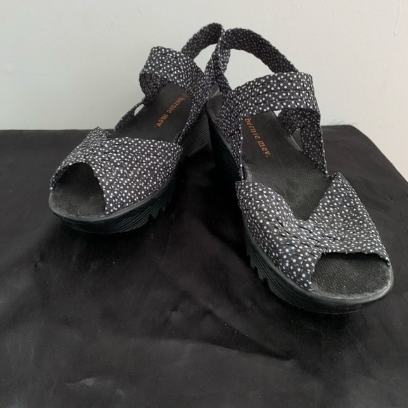 bernie mev. | Shoes | Bernie Mev Black White Polka Dot Stretch Sling ...
